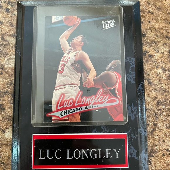 NBA | Art | Chicago Bulls Luc Longley Card Plaque 996 | Poshmark